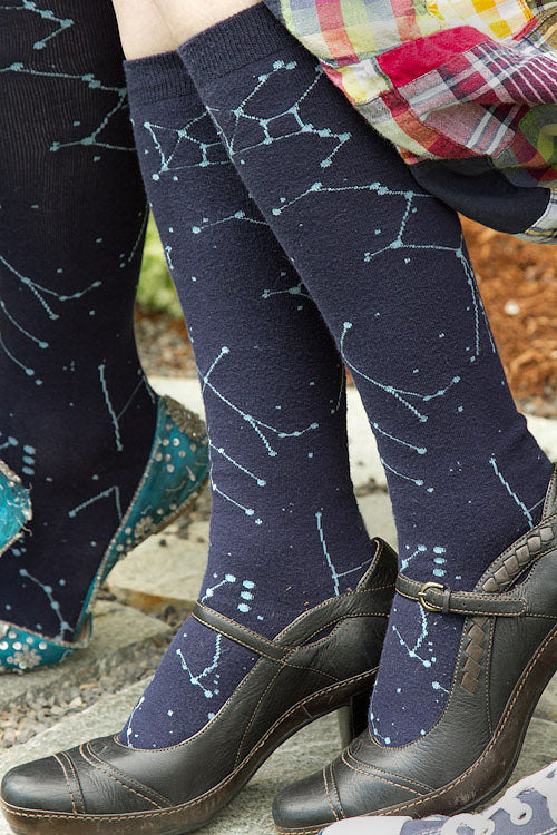 Glow in the Dark Constellation Knee High – Sock Dreams