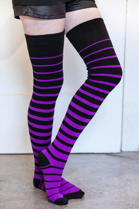 Acrylic Gradient Stripes Extraordinary Thigh High – Sock Dreams
