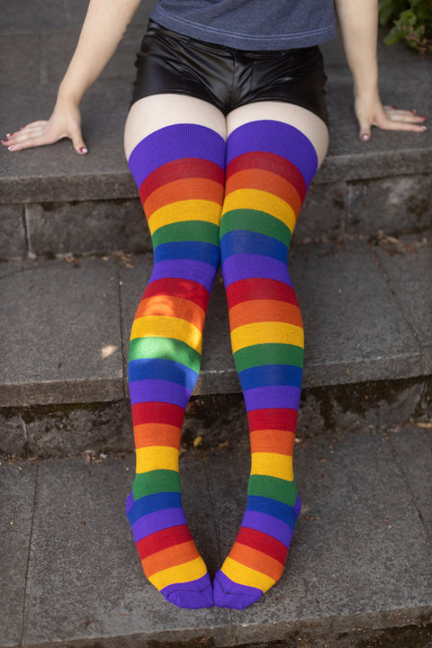 Radiant Rainbows Extraordinary Thigh High Socks – Sock Dreams