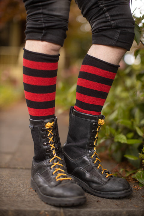 Roll Top Striped Knee High Socks – Sock Dreams