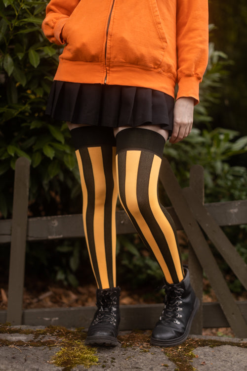 Vertical Striped Opaque Thigh Highs – Sock Dreams