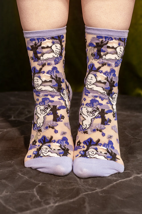 Casper and Trees Sheer Crew – Sock Dreams