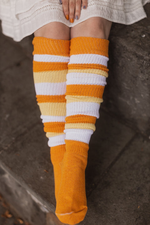 Candy Corn Stripes Thigh High – Sock Dreams