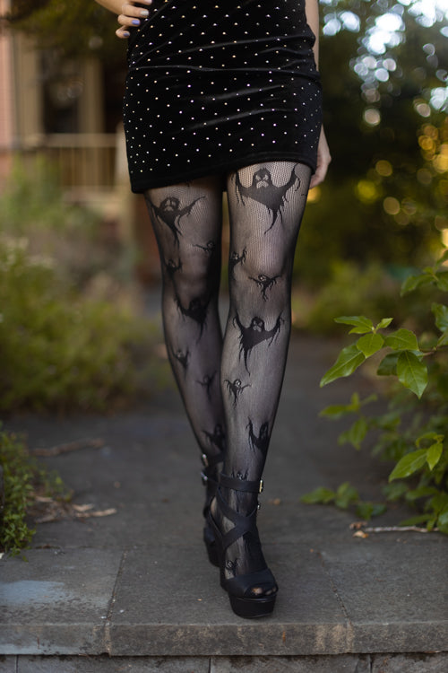 Spooky Ghost Fishnet Tights – Sock Dreams