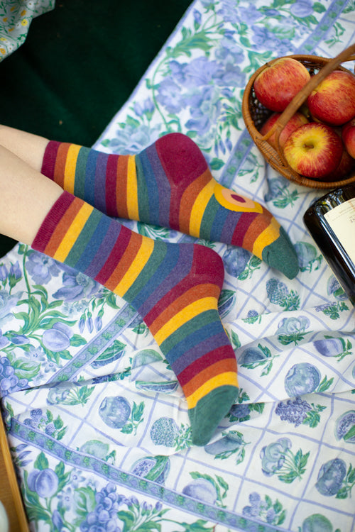 Heather Rainbow Striped Crew – Sock Dreams