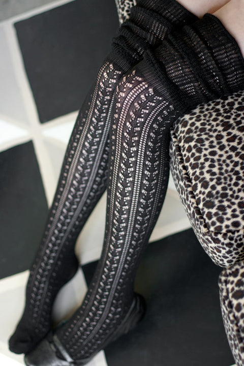 Pointelle Scrunch Top Knee Socks Sock Dreams